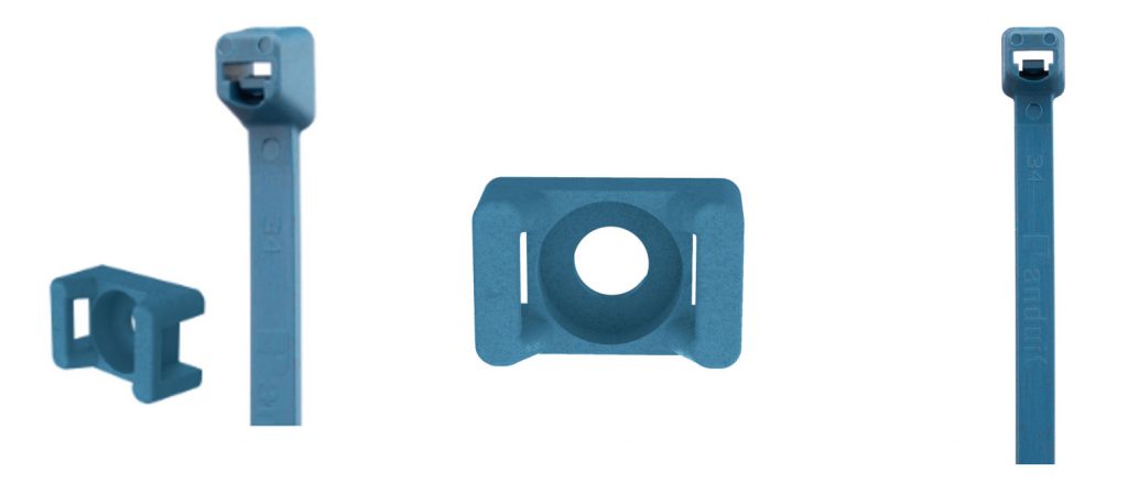 Antimicrobial and metal-detectable cable ties and mounts for hygiene ...